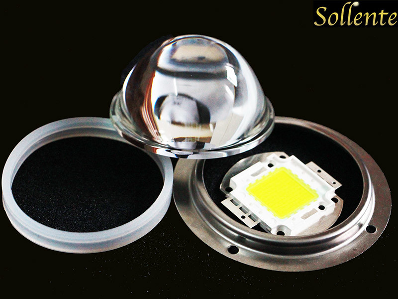 78mm Round Glass LED Lens For CXA 3070 , 60 Degree LED Projector Lens