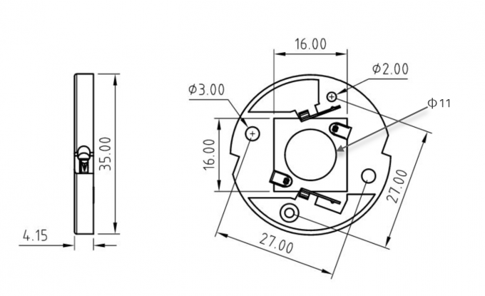 Beryllium Copper Nickel Plated COB LED Holder White Color 35mm Diameter